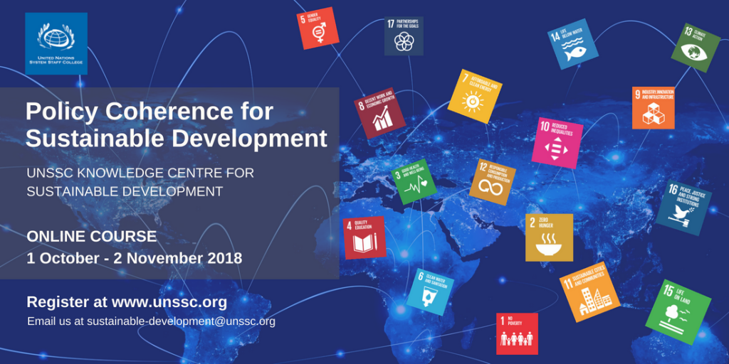 01.10. – 02.11.2018 | UNSSC: Online Course on Policy Coherence for ...